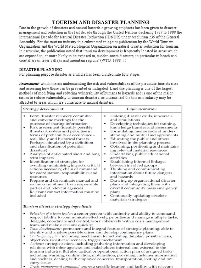 Tourism Disaster Management | PDF | Emergency Management | Tourism
