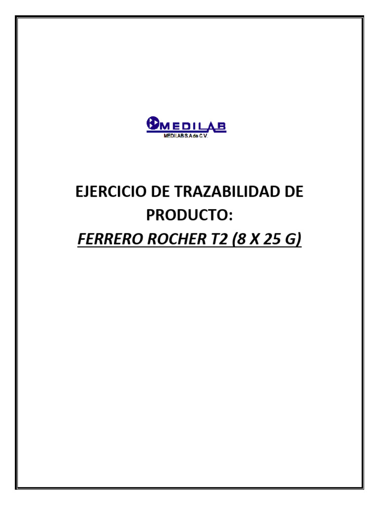 Ejercicio de Trazabilidad de Producto ZN | PDF