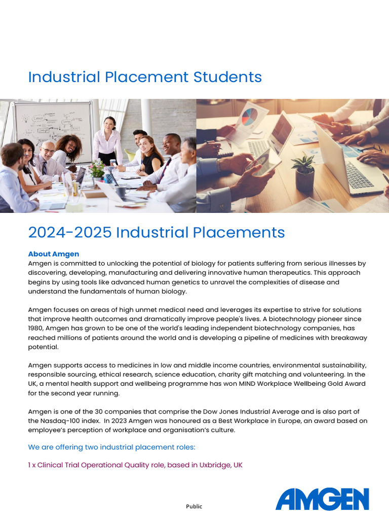 Amgen Student Advert 2024 - 25 - Current | PDF | Pharmacovigilance ...