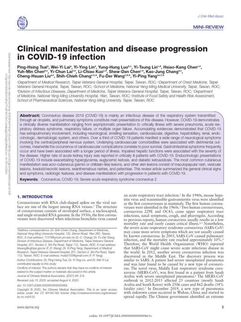 Clinical Manifestation and Disease Progression In.2 | PDF | Thrombosis ...