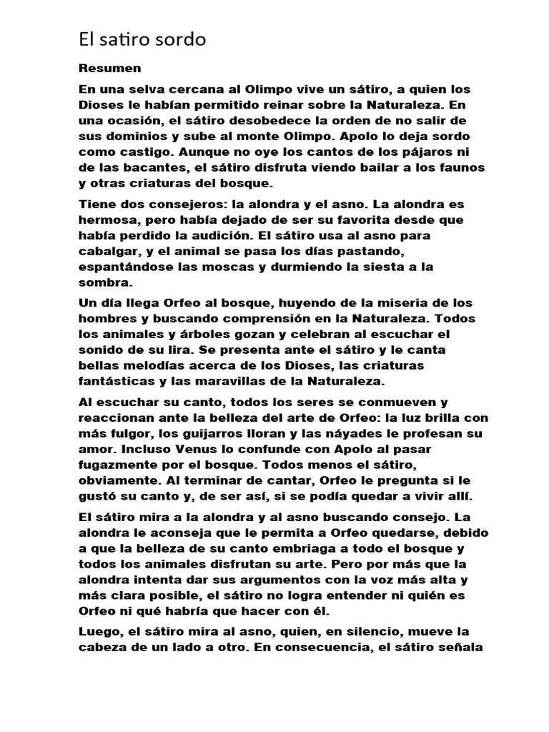 El Satiro Sordo Literatura | PDF | Poesía | Clásicos
