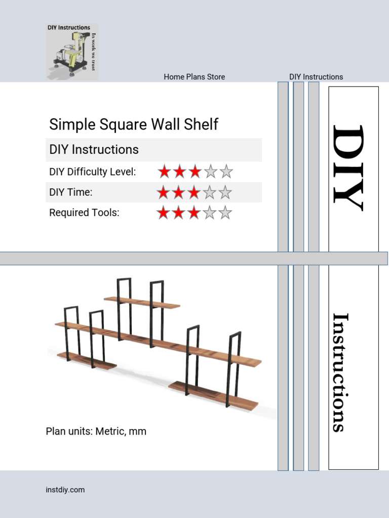 DIY Modern Square Wall Shelf Guide | PDF | Drill | Wood