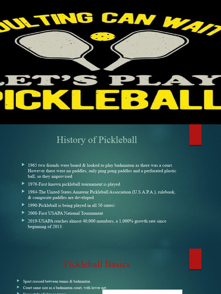 Pickleball History and Basics Overview | PDF