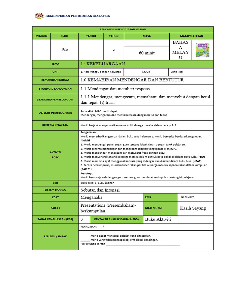 RPH BM THN 2-Unit 1 | PDF