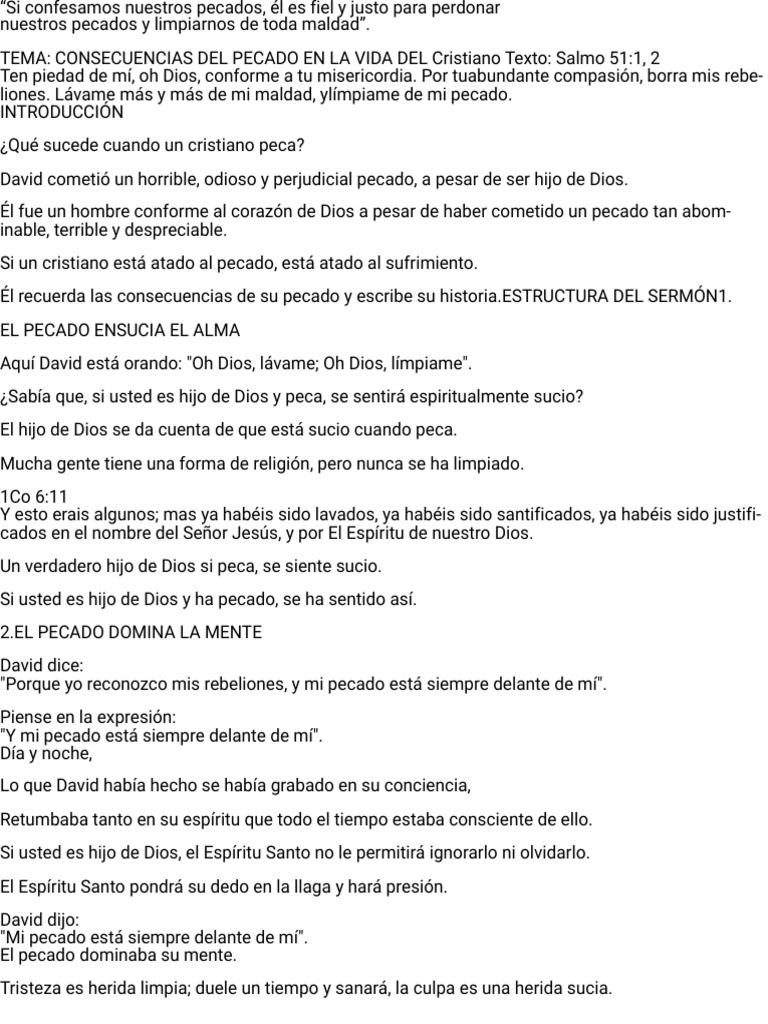 El Pecado en La Vida Del Cristiano. Ari | PDF | Pecado | Dios