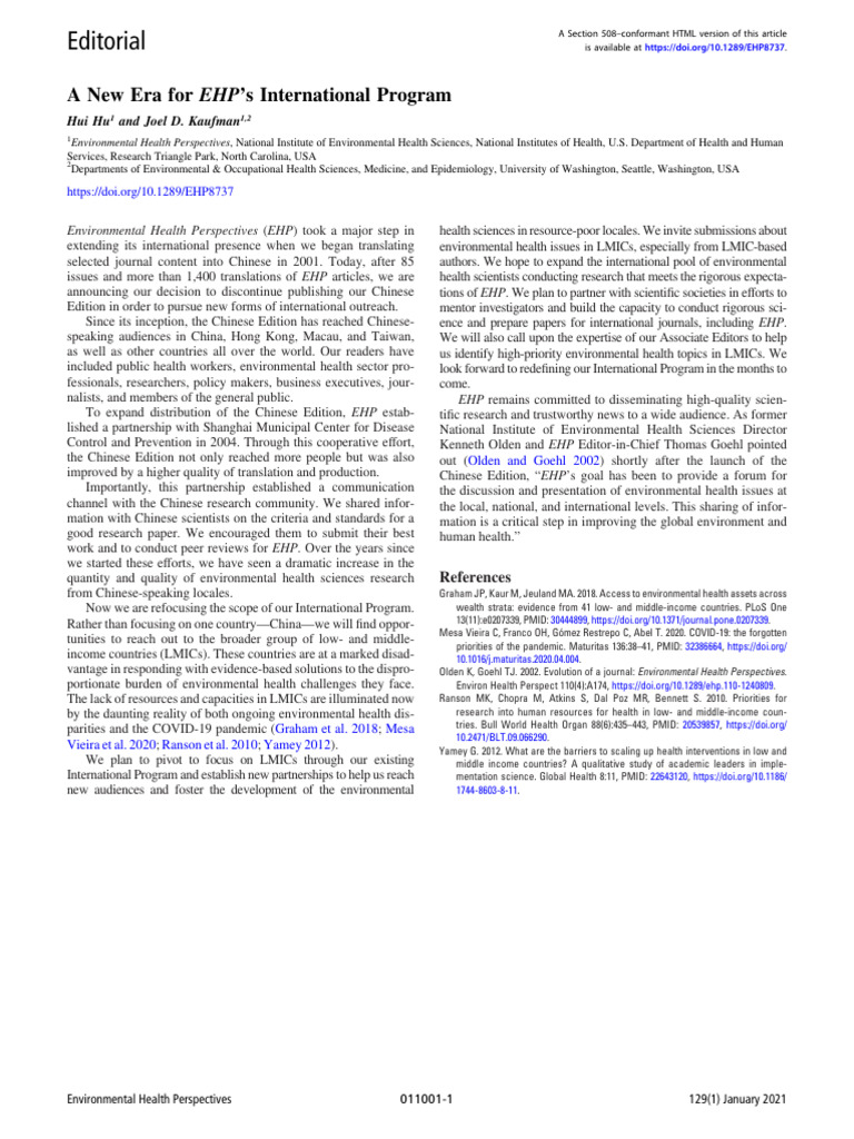 No (1) A New Era For EHP's International Program | PDF | Self ...