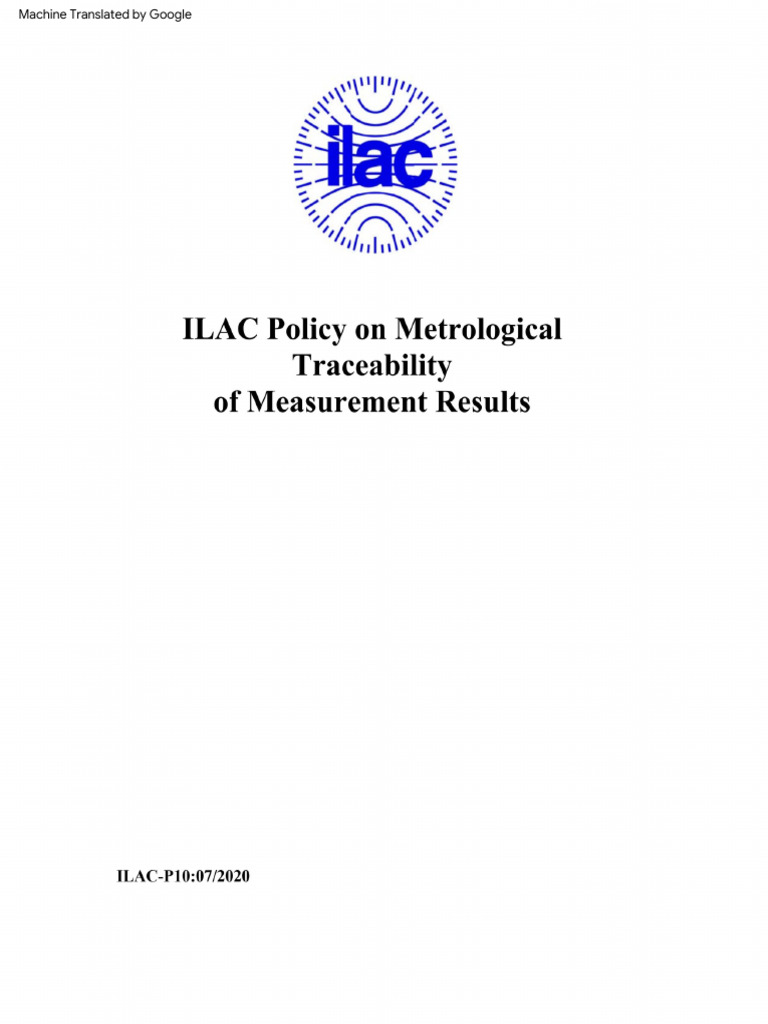 Ilac - P10 - 07 - 2020 | PDF | Calibración | Metrología
