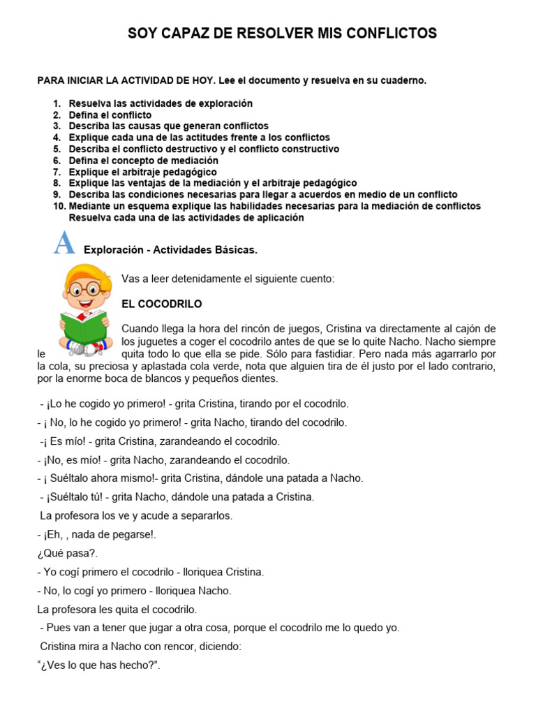 Soy Capaz de Resolver Conflictos 11° | PDF | Conflicto (proceso ...