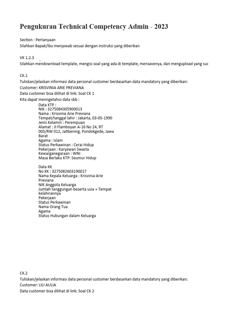 Technical Competency Collateral Admin - 2023 | PDF | Pengelolaan ...