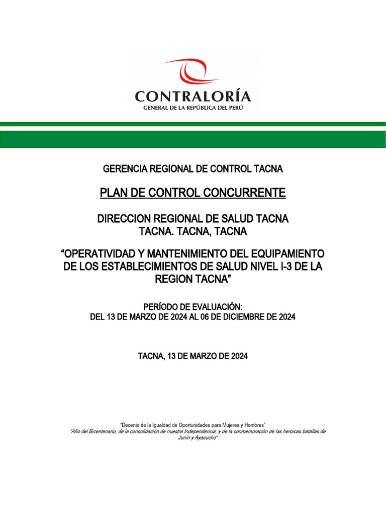 Plan de Control Concurrente-JCMH | PDF | Hospital