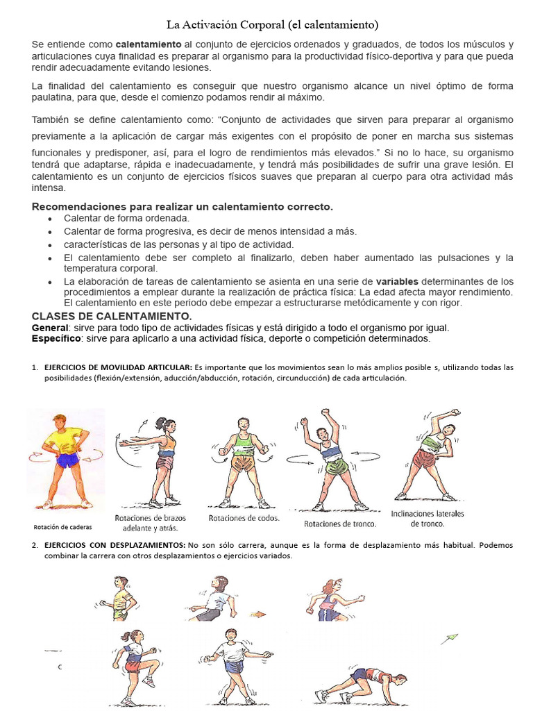 La Activación Corporal - Separata | PDF
