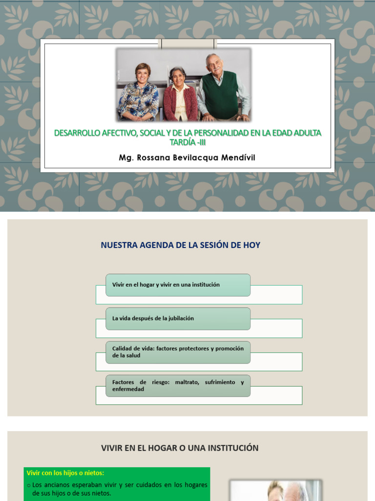 Semana 13.desarrollo Afectivo, Social y de La Personalidad en La Adultez Tardia III | PDF ...