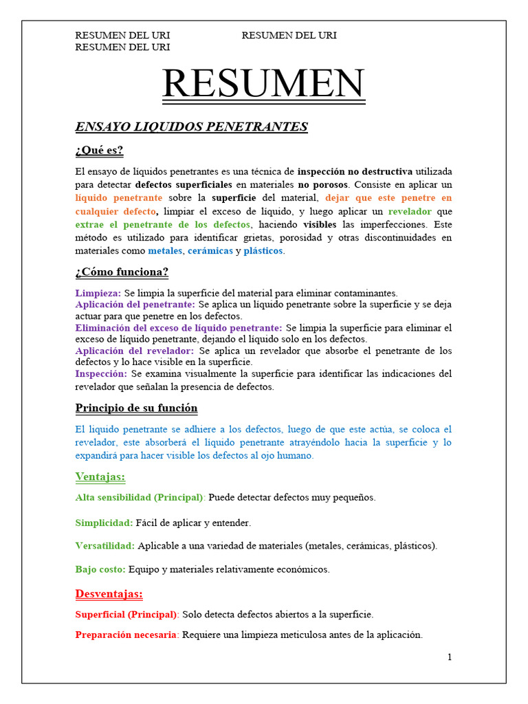 Resumen para La Prueba de Ensayos Final (Creo) | PDF | Ultrasonido | Rayo X