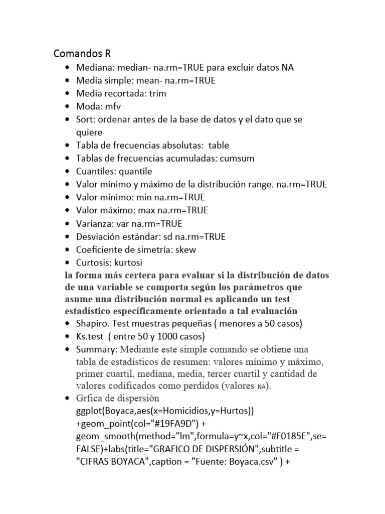 Comandos R | PDF