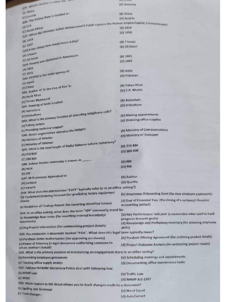 FPSC Most Repeated Mcqs | PDF