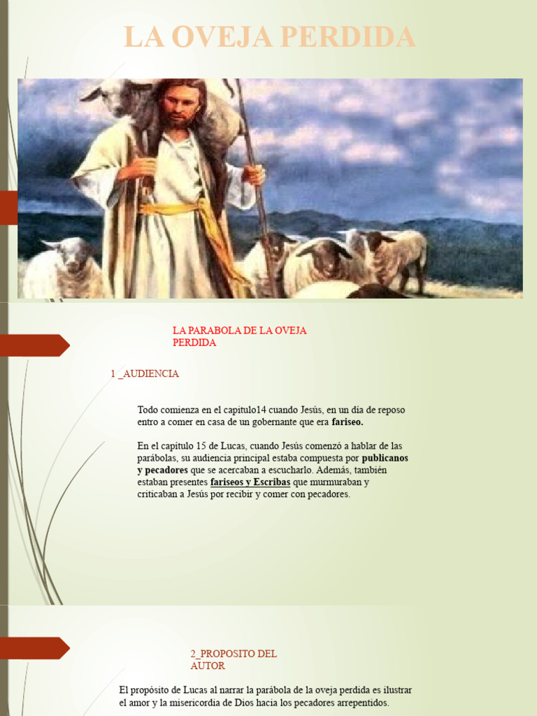 La Oveja Perdida: Amor y Misericordia | PDF | Parábolas de Jesús