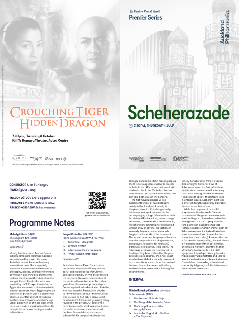 APO Orchestra 2024 Scheherazade Programme Notes | PDF | Piano | Musical ...