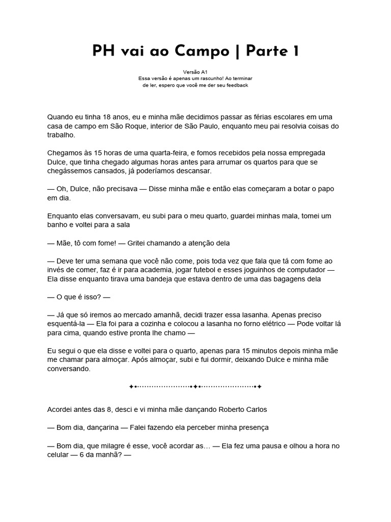 PH Vai Ao Campo - Parte 1 (A1) | PDF | Cama