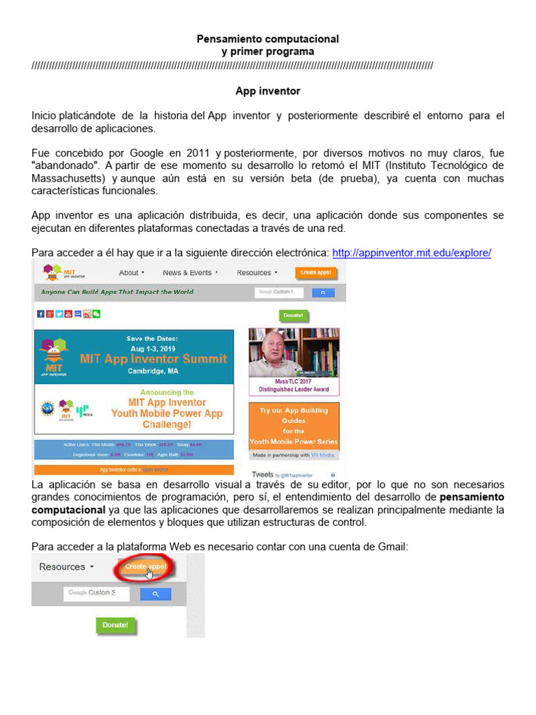 Crear Usuario en App Inventor y Mi Primer Programa | PDF | Aplicación movil | Software de la ...