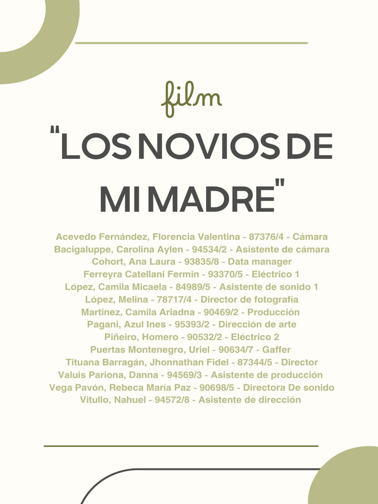 Producción del cortometraje "Los Novios" | PDF | Formato de imagen sin ...