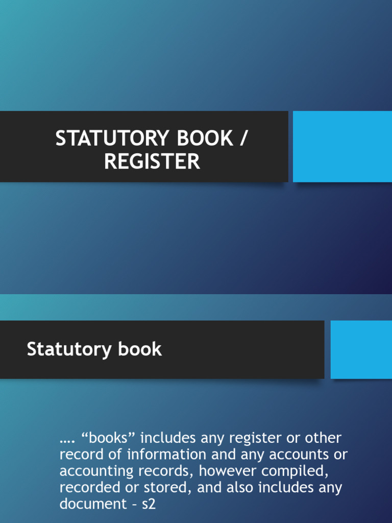 04 Statutory Register | PDF | Audit | Interest