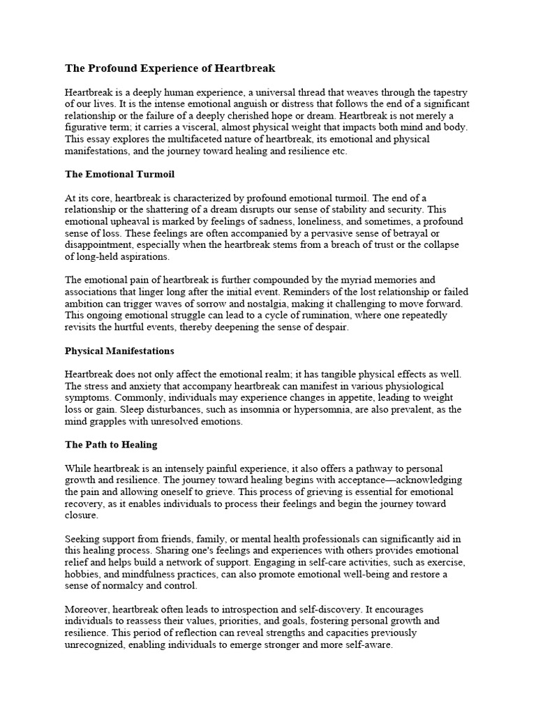 The Profound Experience of Heartbreak | PDF | Broken Heart ...