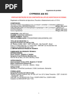 Bula do Fungicida Cypress 400 EC | PDF | Fungicida | Fungo
