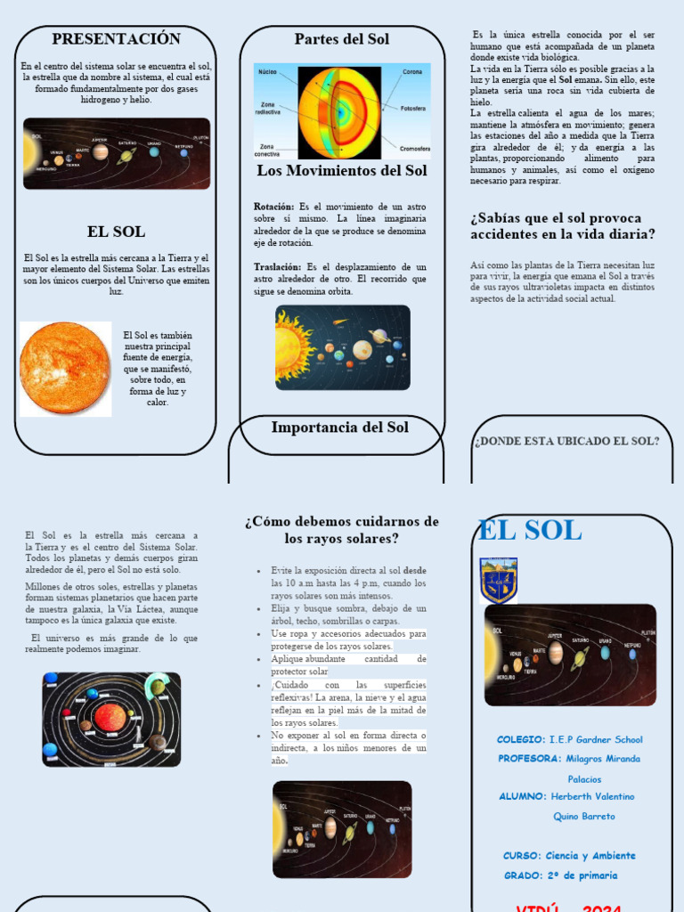 Triptico Del Sistema Solar | PDF | Dom | Tierra