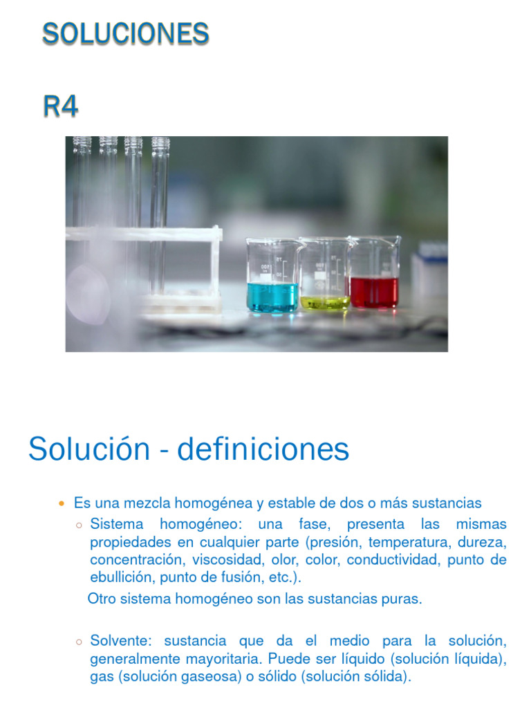 Teórico 1 - Soluciones | PDF | Solubilidad | Concentración