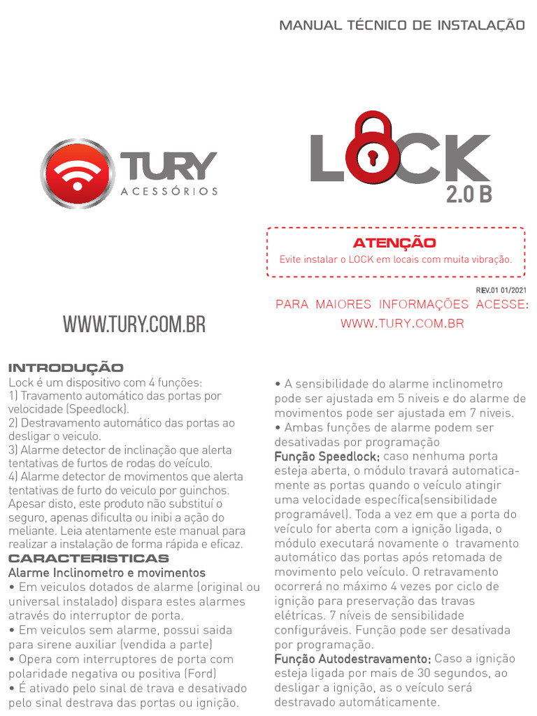 Manual de Instalação do Alarme Lock 2.0B | PDF | Engenharia Elétrica