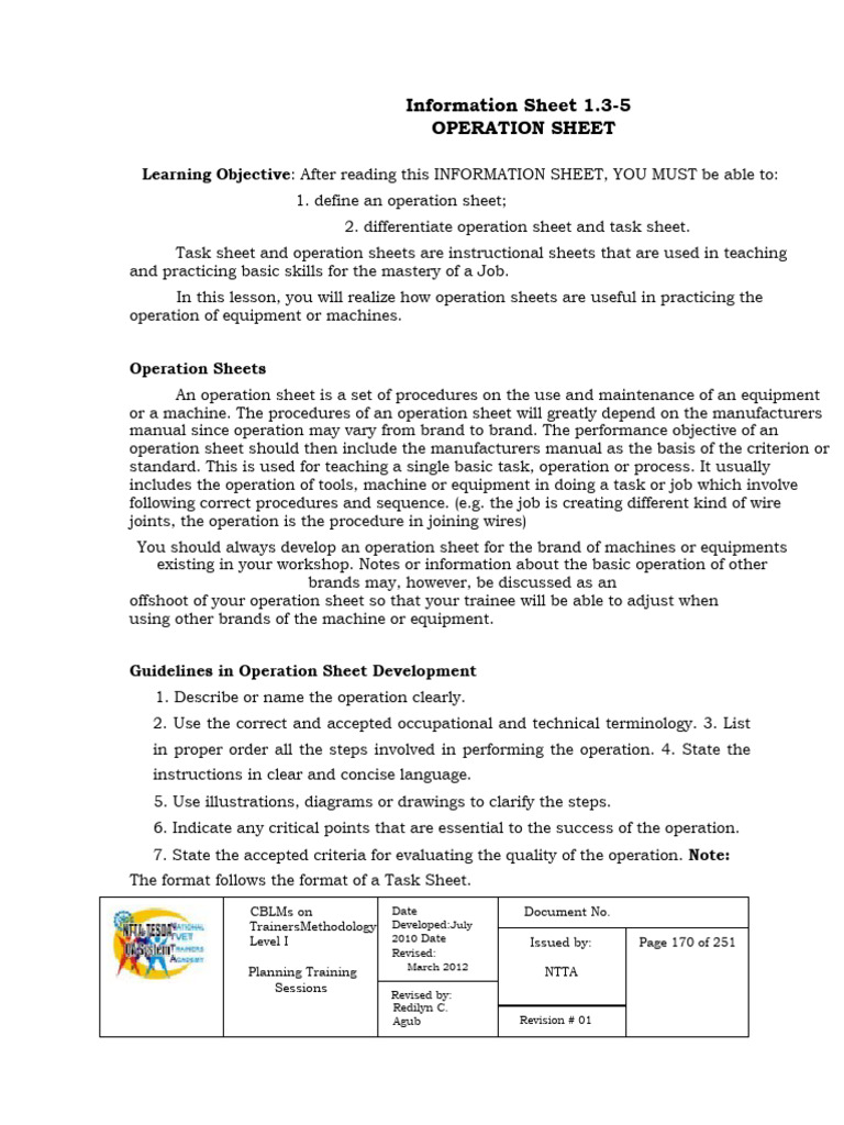 1.3-5 - Operation Sheet | PDF | Learning | Cognition