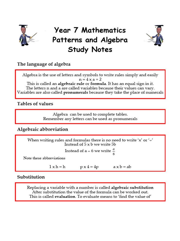 Year 7 Patterns Algebra | PDF