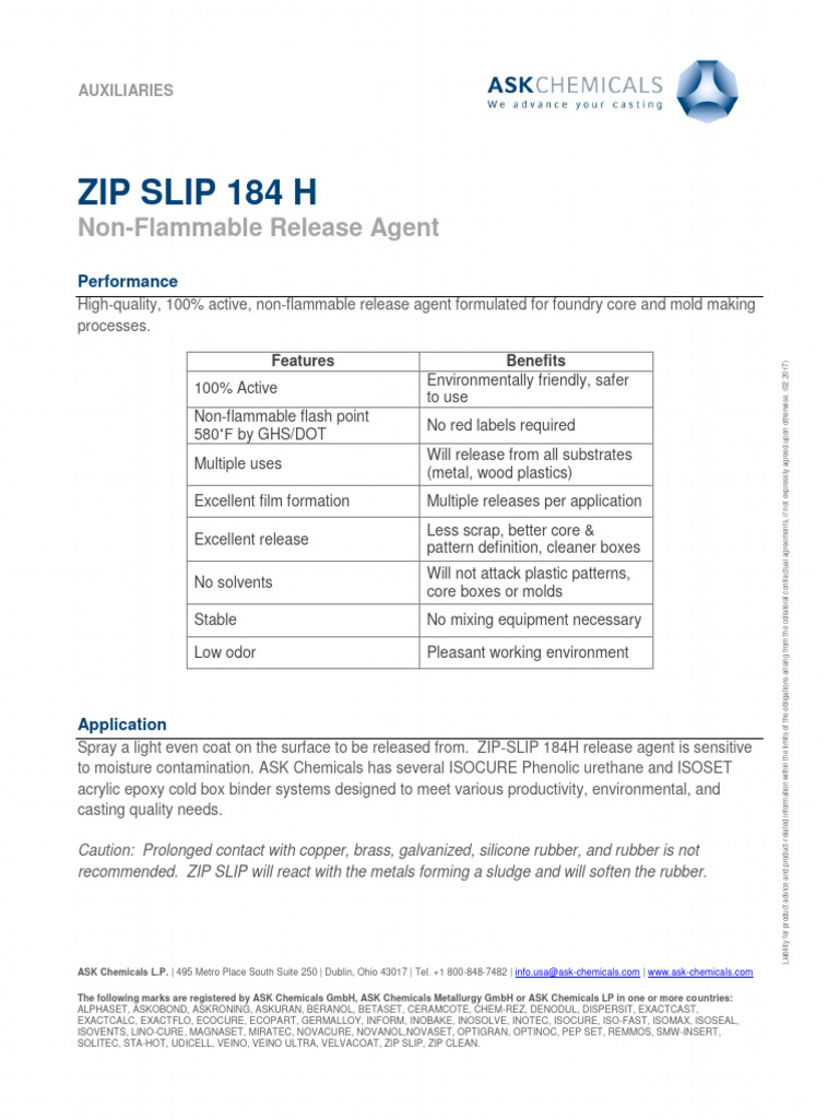 Desmoldante Silicone Zip - Slip - 184 - H - Us | PDF | Materials ...
