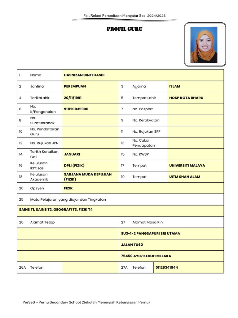 B SMKP Kandungan Fail RPH 2023 2024 | PDF