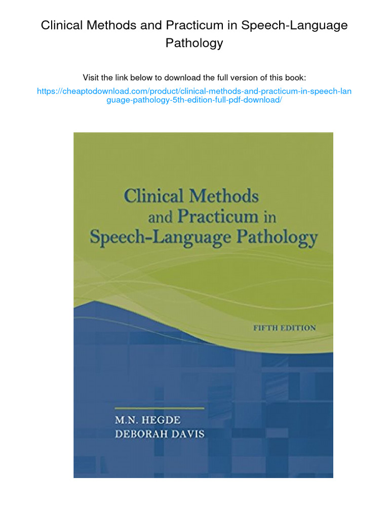 Clinical Methods in Speech-Language Pathology | PDF | Audiology