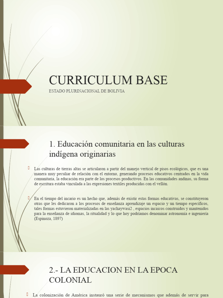 Curriculum Base | PDF | Imperio Inca | Bolivia