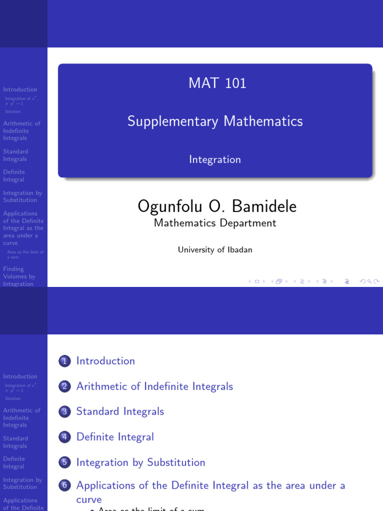 Integration Pdf Integral Area