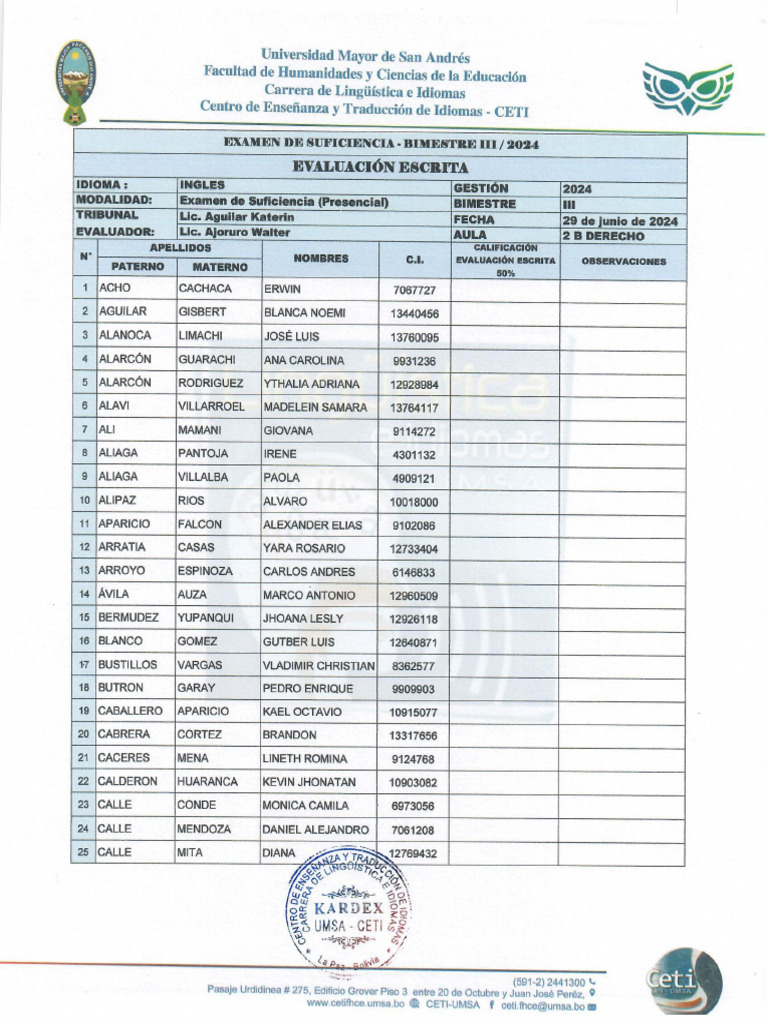 Listas Eva. Escrito | PDF