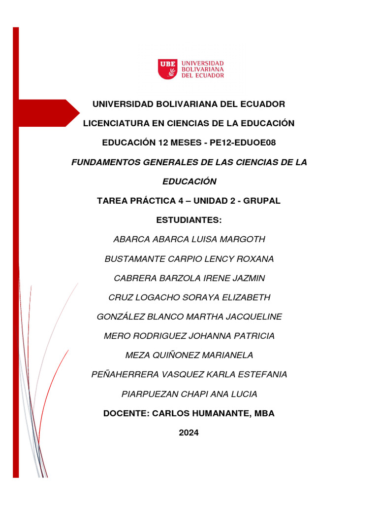 FGCE Tarea Práctica 4 U2 Grupo 2 | PDF | Maestros | Motivación