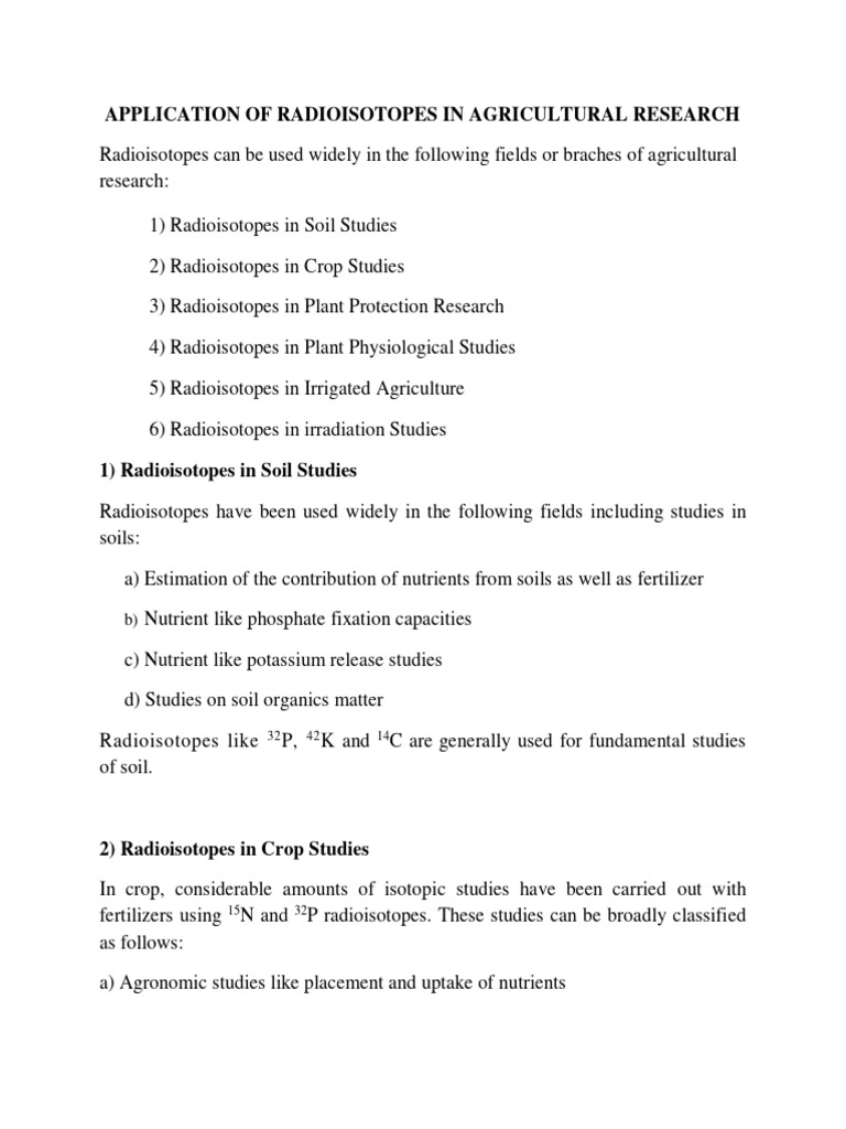 Application of Radiation | PDF | Soil | Fertilizer