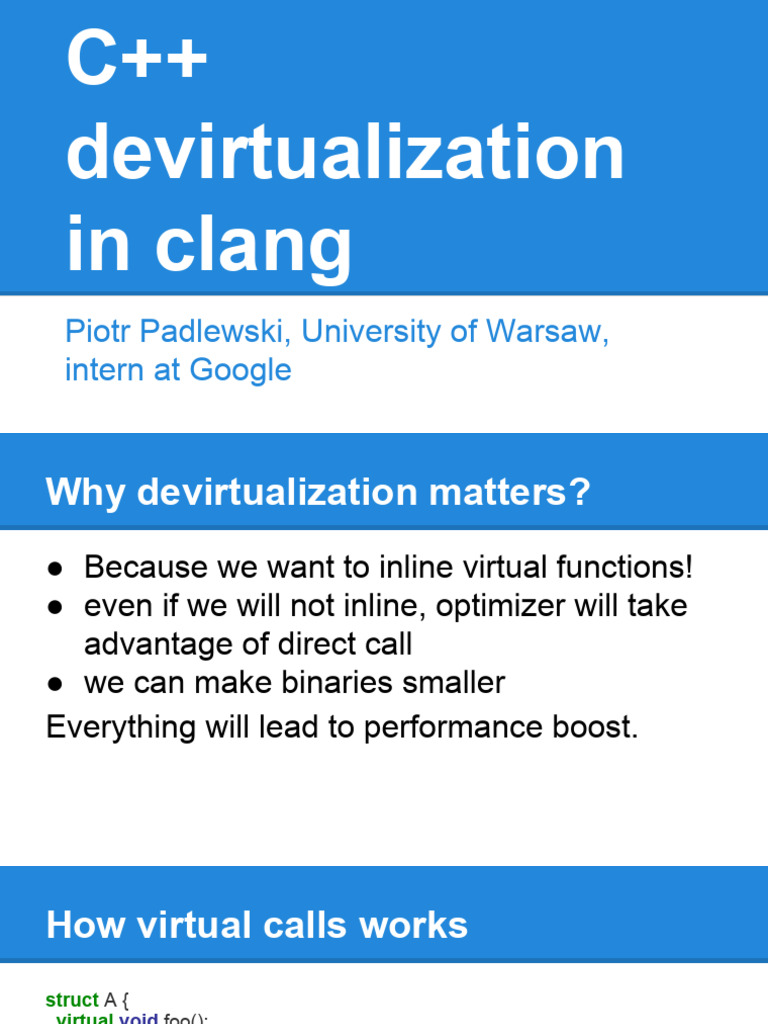 C++ Devirtualization in Clang | PDF | Programming Paradigms | Software Engineering