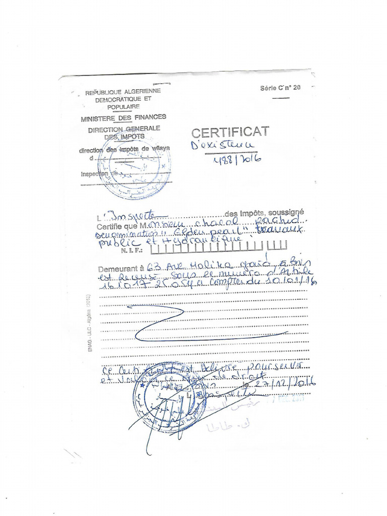 Certificat D'existance Golden | PDF