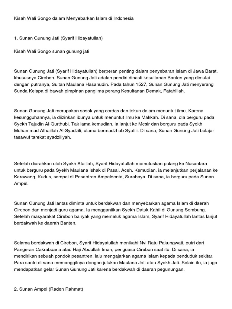 Kisah Wali Songo | PDF