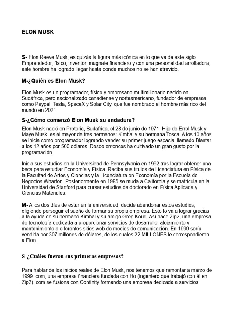 Elon Musk | PDF | Elon Musk