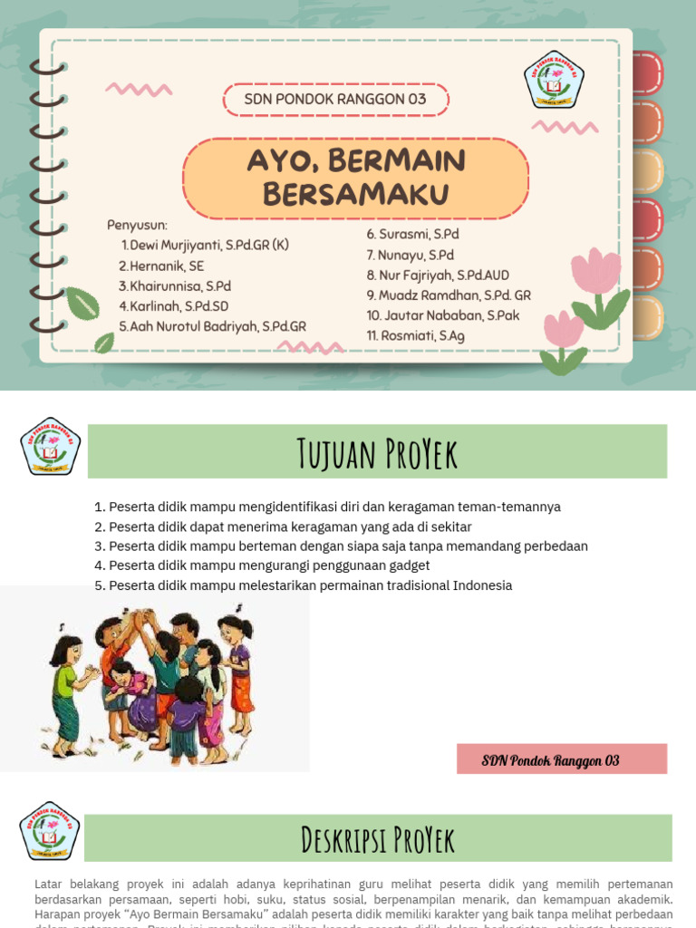 Modul Projek Bhinneka Tunggal Ika - Ayo, Bermain Bersamaku - Fase A - SDN PONDOK RANGGON 03 PDF ...