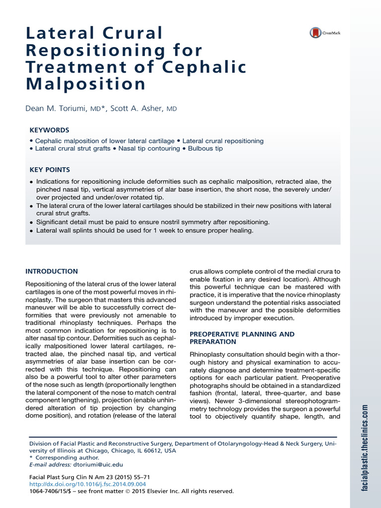Toriumi2015 Lateral Crural Repositioning | PDF | Human Nose