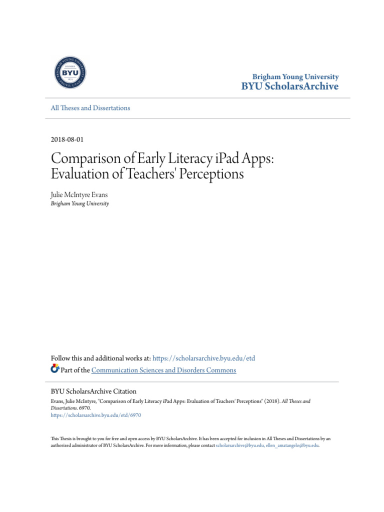 Comparison of Early Literacy Ipad Apps - Evaluation of Teachers ...