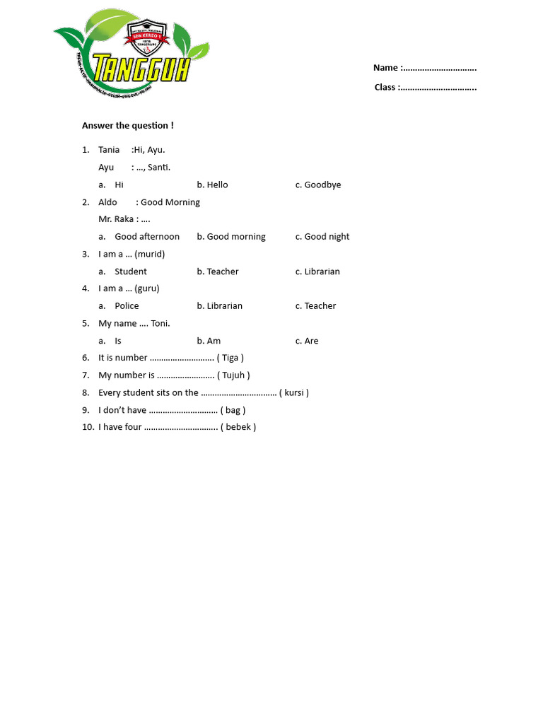 Latihan Soal Bahasa Inggris | PDF