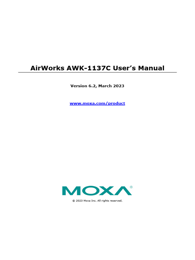 Moxa Awk 1137c Series Manual v6.2 | PDF | Ip Address | Computer Network