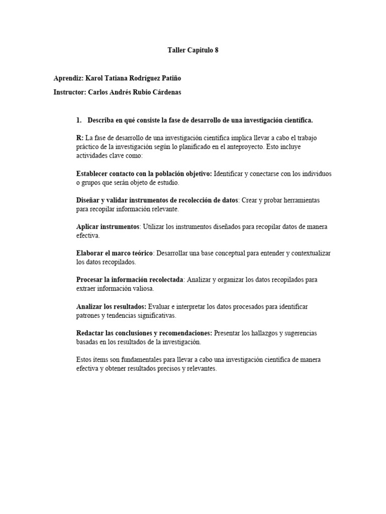 Taller Capitulo 8 Karol Rodriguez | PDF | Paradigma | Teoría